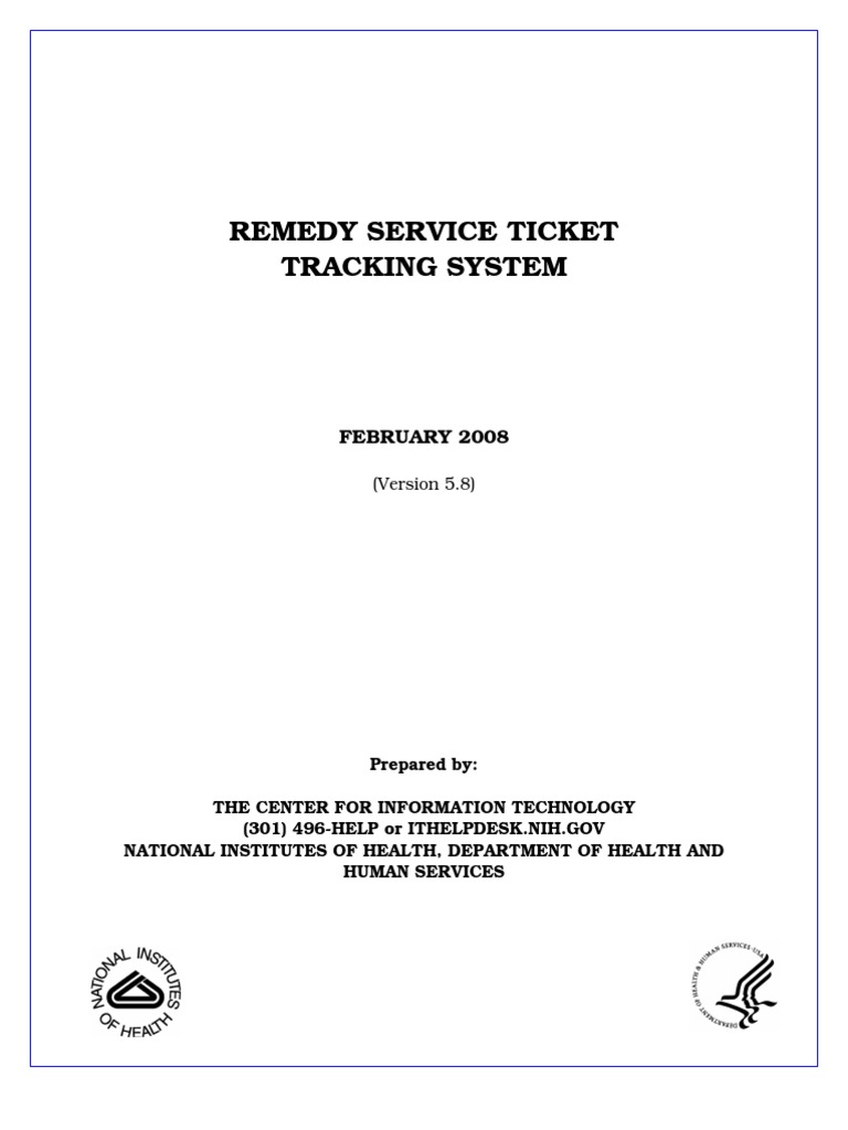 Remedy Service Ticket Tracking Tutorial | PDF