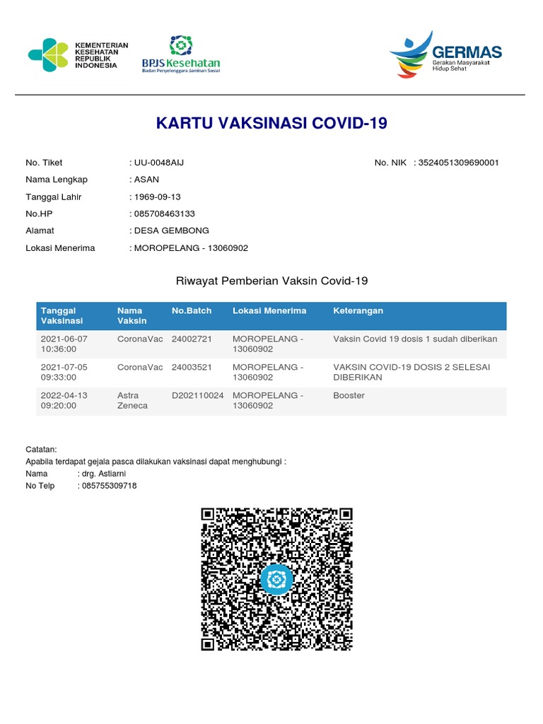 Kartu Vaksin Asan | PDF