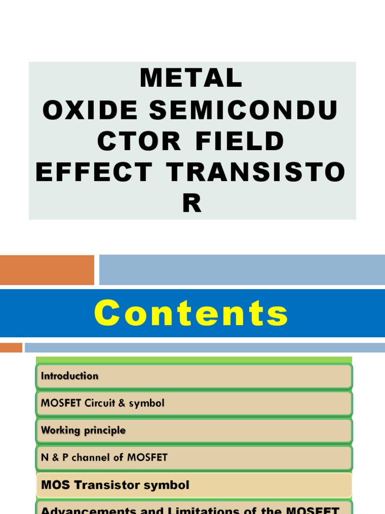 MOSFET SEMICONDUCTOR FIELD EFFECT TRANSISTOR | PDF | Mosfet | Field ...