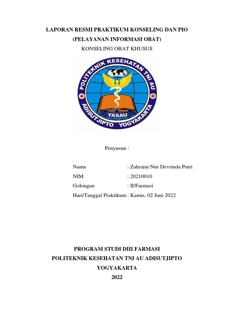 Zahraini Nur Devrinda Putri - 20210010 - Farmasi - Lapres Konseling Dan PIO - P3 | PDF