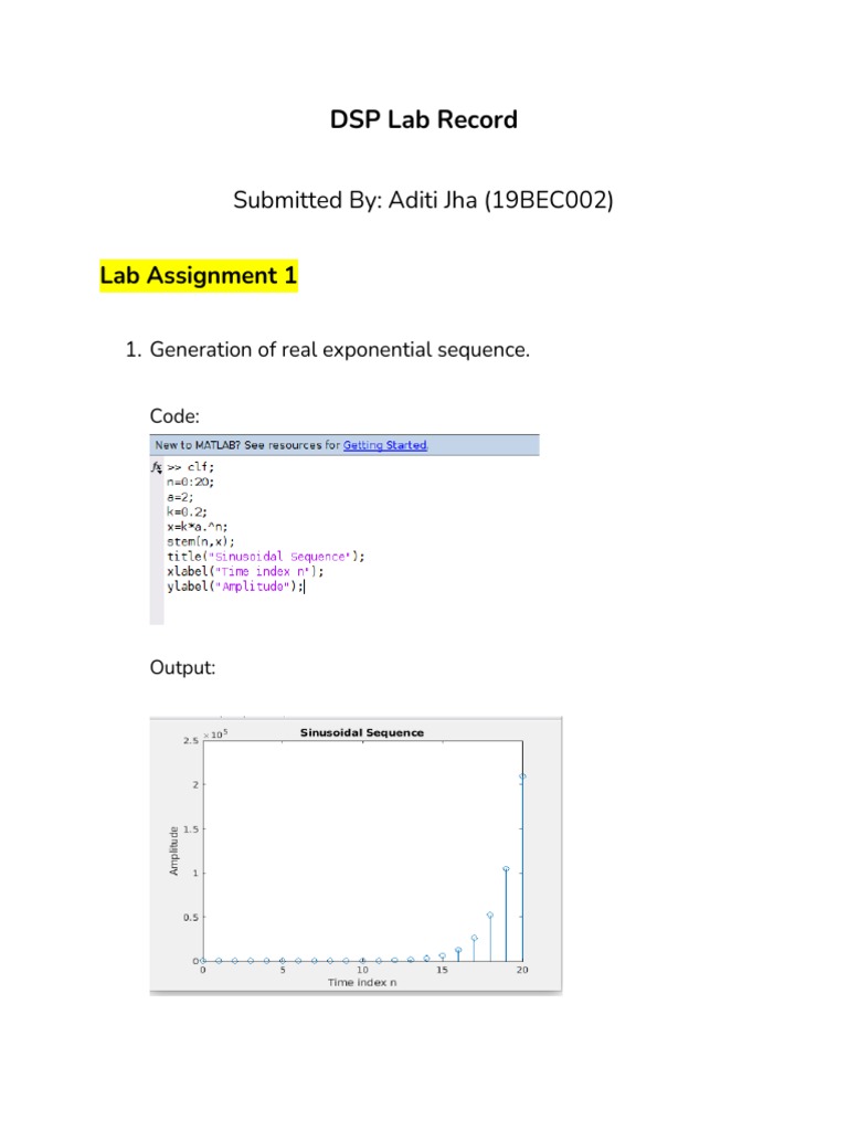 DSP Lab Record | PDF | Autocorrelation | Sampling (Signal Processing)