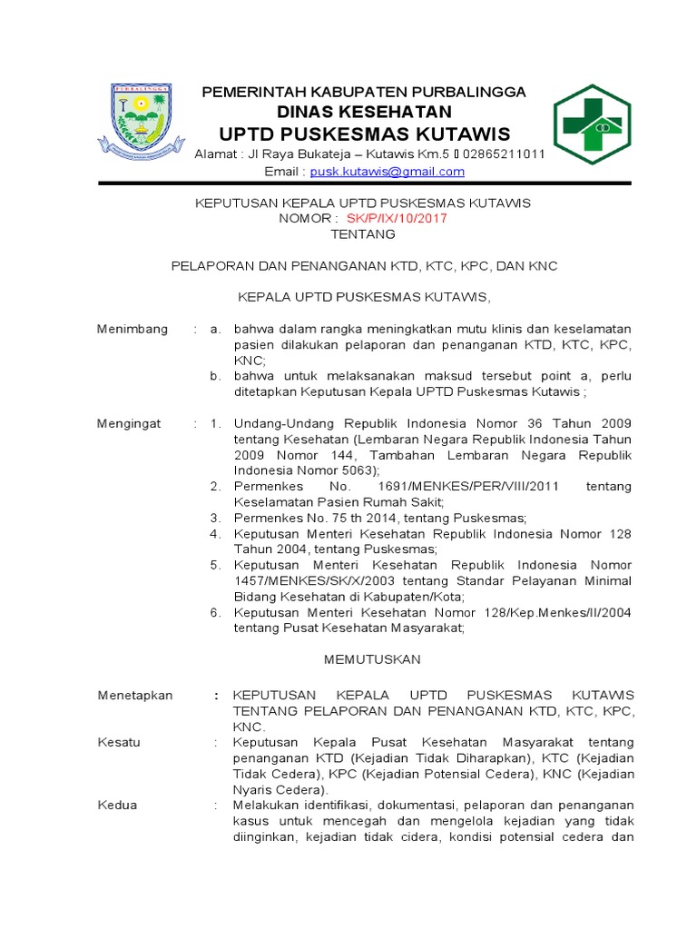 SK Penanganan KTD, KTC | PDF