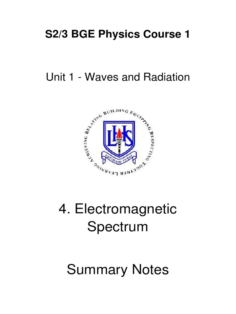 (461513) 1.4 BGE 1 - Electromagnetic Spectrum Summary Notes | PDF ...