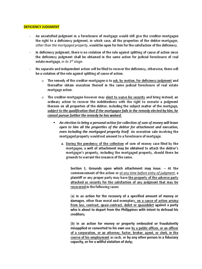 Rule 68 Deficiency Judgment | PDF | Mortgage Law | Foreclosure