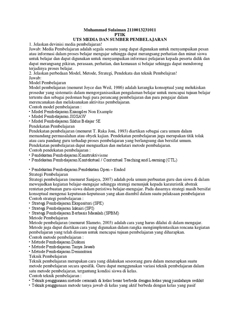 Muhammad Sulaiman 2110013231011 PTIK UTS Media Pembelajaran | PDF ...