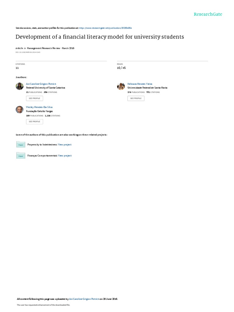 Financial Literacy For Students | Download Free PDF | Financial ...