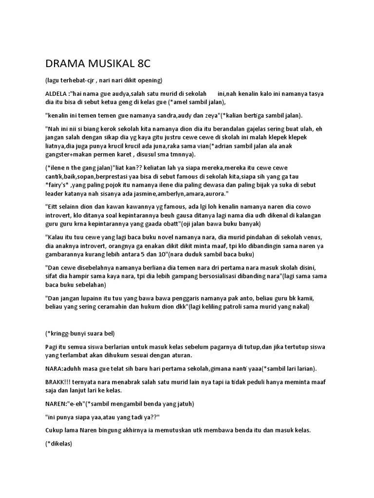 Naskah Drama Musikal | PDF