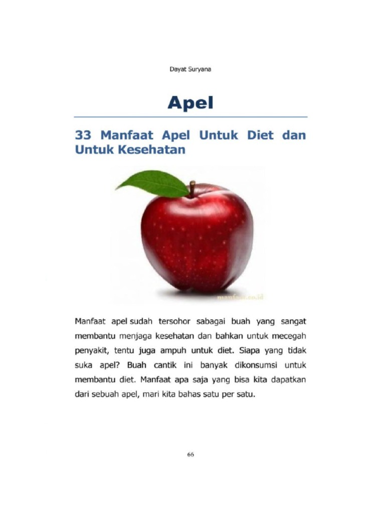 Manfaat Buah Apel Buku Dayat Suryana | PDF