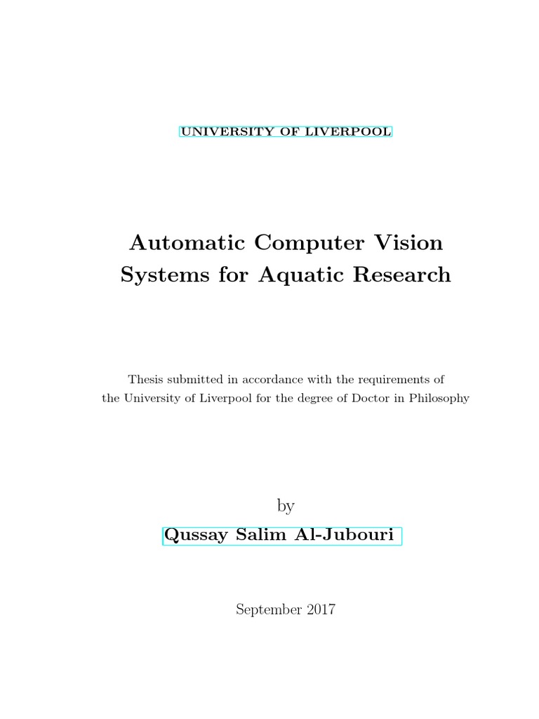 Automatic Computer Vision For Aquatic Research | PDF | Computer Vision ...
