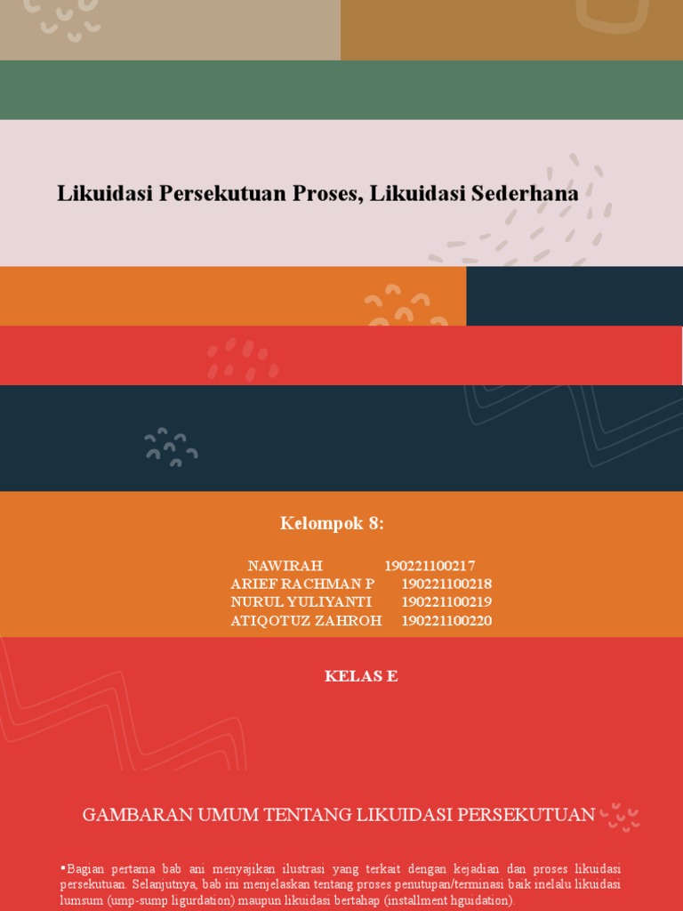 Kel 8 - Likuidasi Persekutuan Proses, Likuidasi Sederhana 1 | PDF