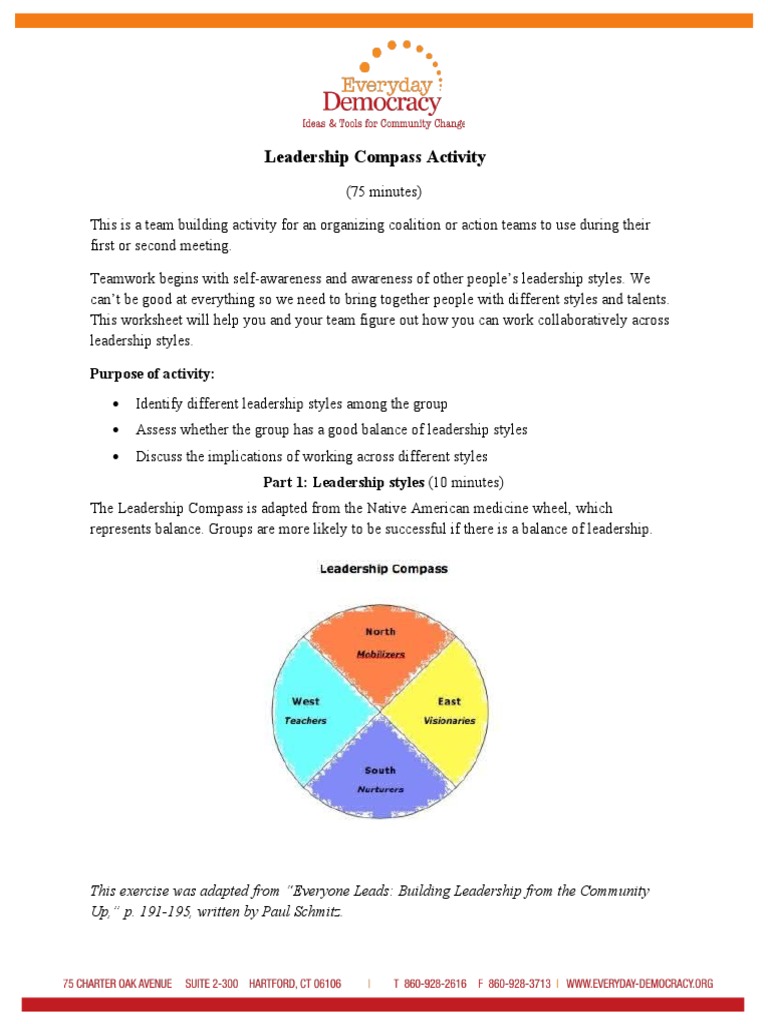 Leadership Compass Activity | PDF | Leadership | Facilitator