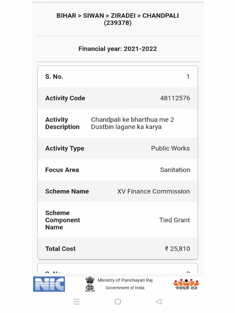 Chandpali Panchayat Sarkari Fund | PDF