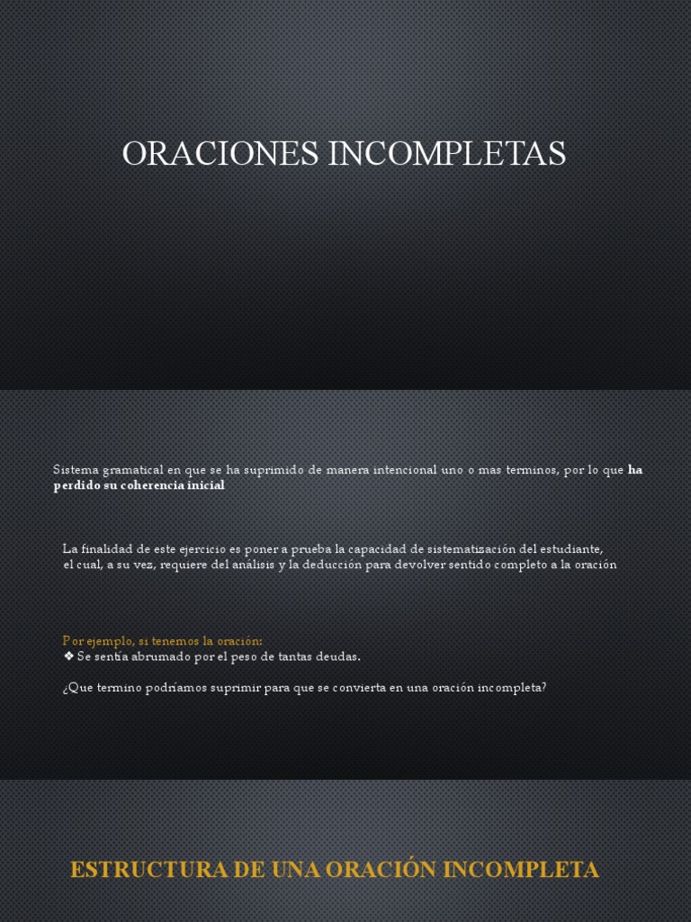 RV SEMANA 9 - Oraciones Incompletas RV | PDF | Oración (Lingüística ...