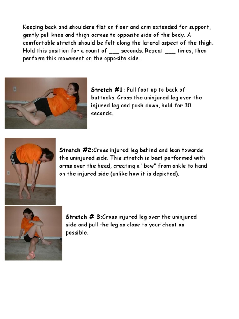 Stretch #1: Pull Foot Up To Back of | Download Free PDF | Foot | Hip