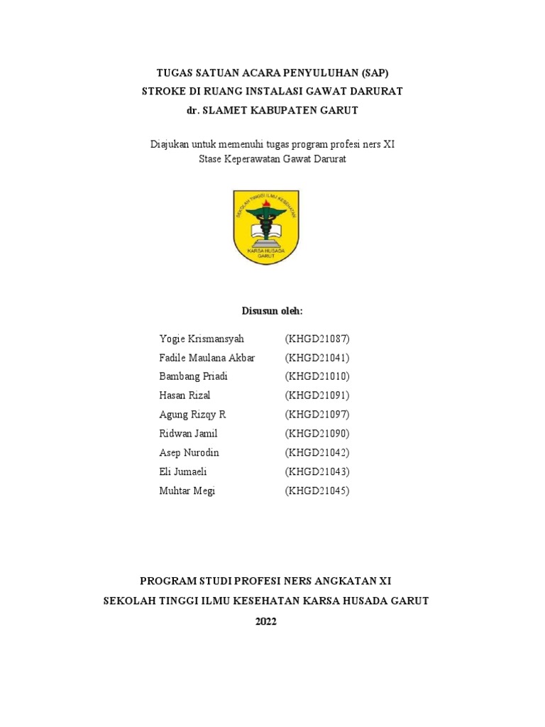 SAP Penyuluhan IGD | PDF | Pengembangan Diri | Kesehatan Holistik