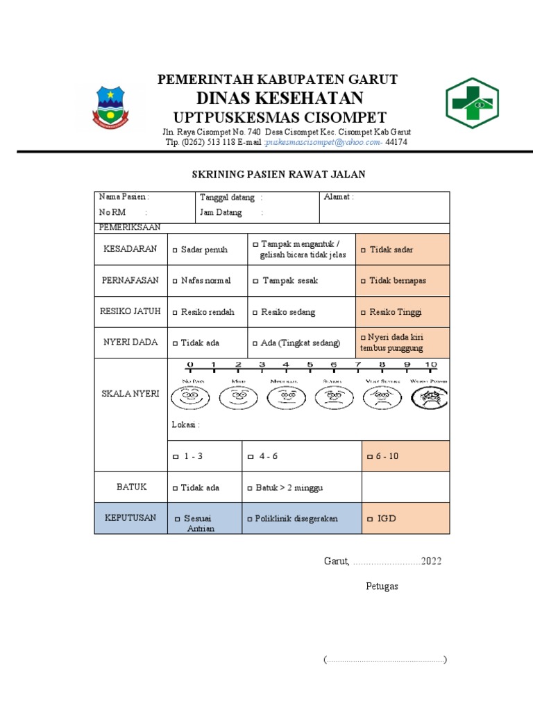 Form Skrining Rawat Jalan | PDF
