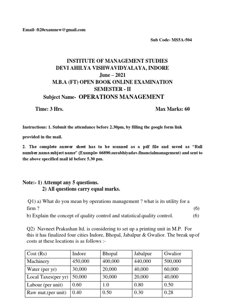 Operation MGMT 15 JUNE | PDF | Economies
