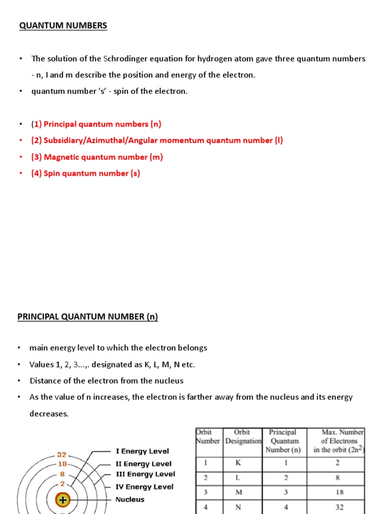 Quantum Numbers Explained | PDF | Atomic Orbital | Chemistry