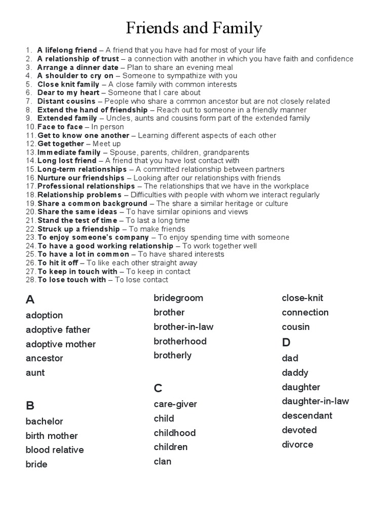 Understanding Family and Friend Relationships | PDF | Family | Grandparent