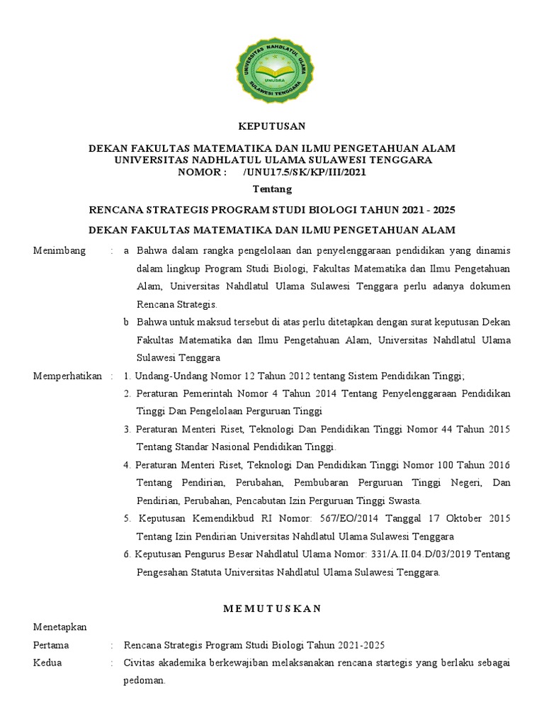SK Rektor | PDF | Karier & Perkembangan