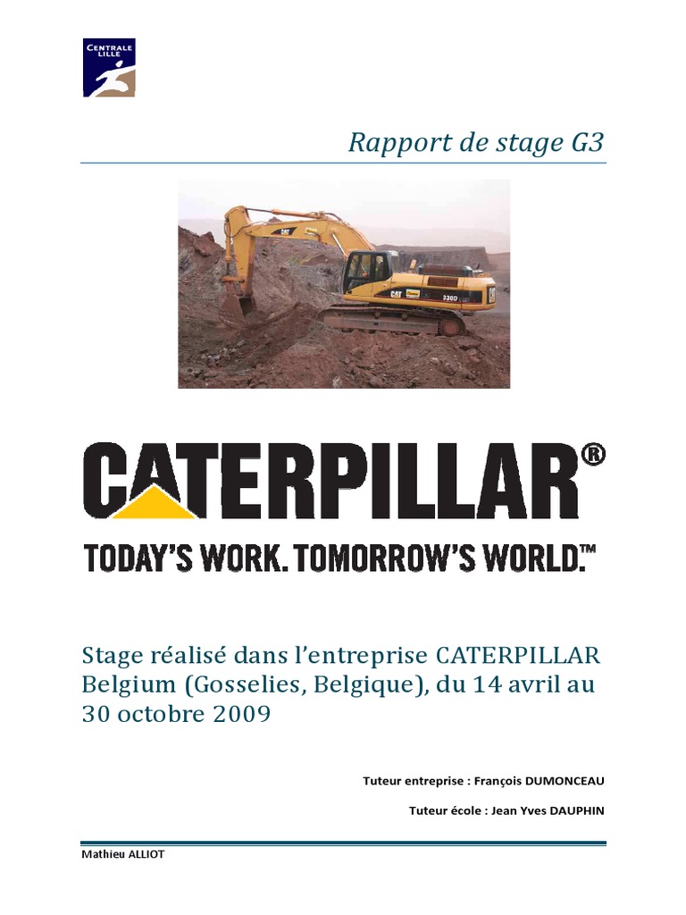 Caterpillar Rapport de Stage (SIPOC) | PDF | Six Sigma | Économie