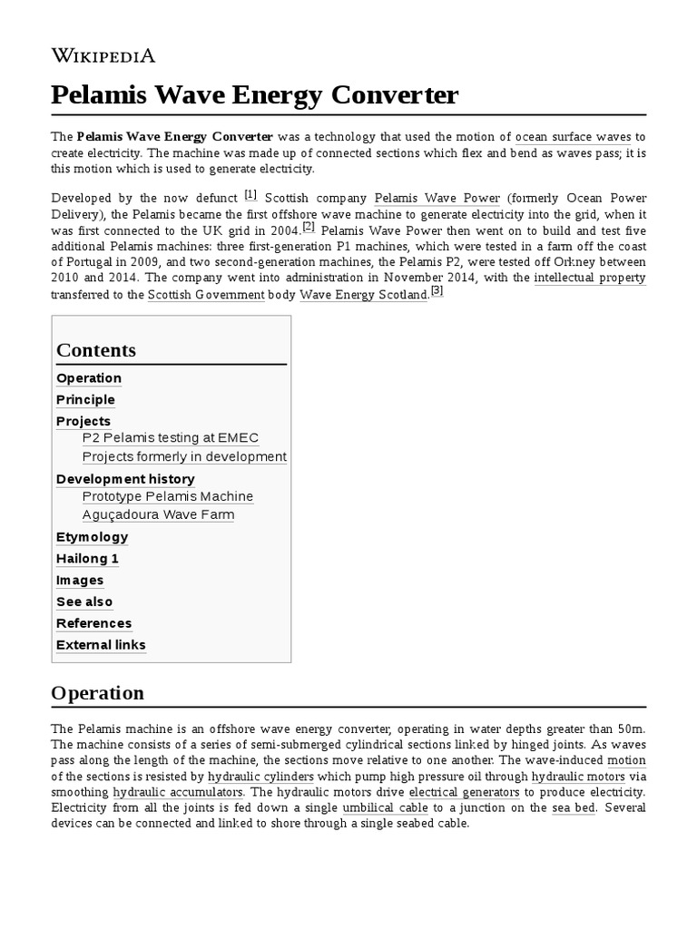 Pelamis Wave Energy Converter | PDF | Renewable Energy | Physical ...
