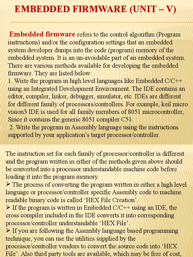 Embedded Firmware (Unit - Iii) | PDF | Operating System | Embedded System