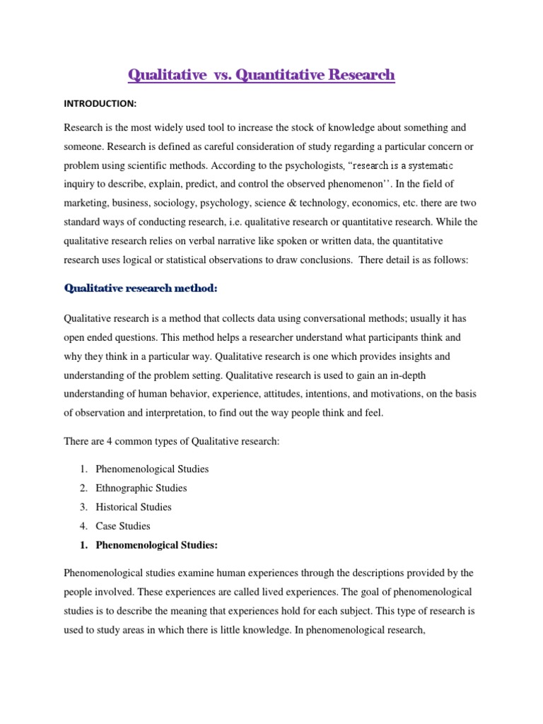 Qualitative and Quantitative | PDF | Qualitative Research | Experiment