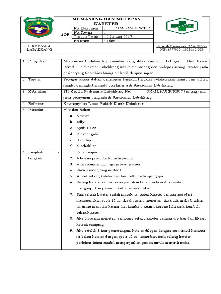 Memasang Dan Melepas Kateter | PDF