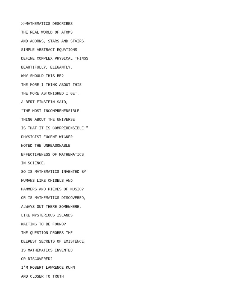 Is Mathematics Invented or Discovered - Episode 409 - Closer To Truth ...