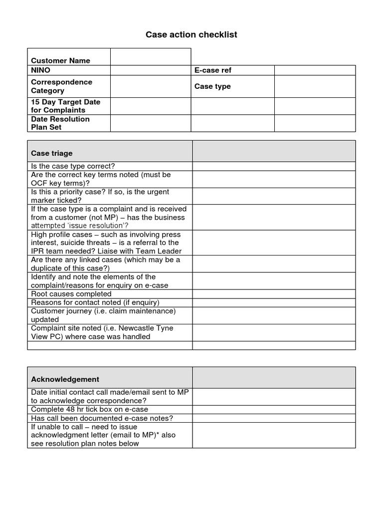 Case Completion Checklist v2 | PDF