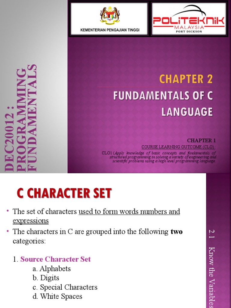 Course Learning Outcome (Clo) : CLO1 (Apply Knowledge of Basic Concepts and Fundamentals of ...