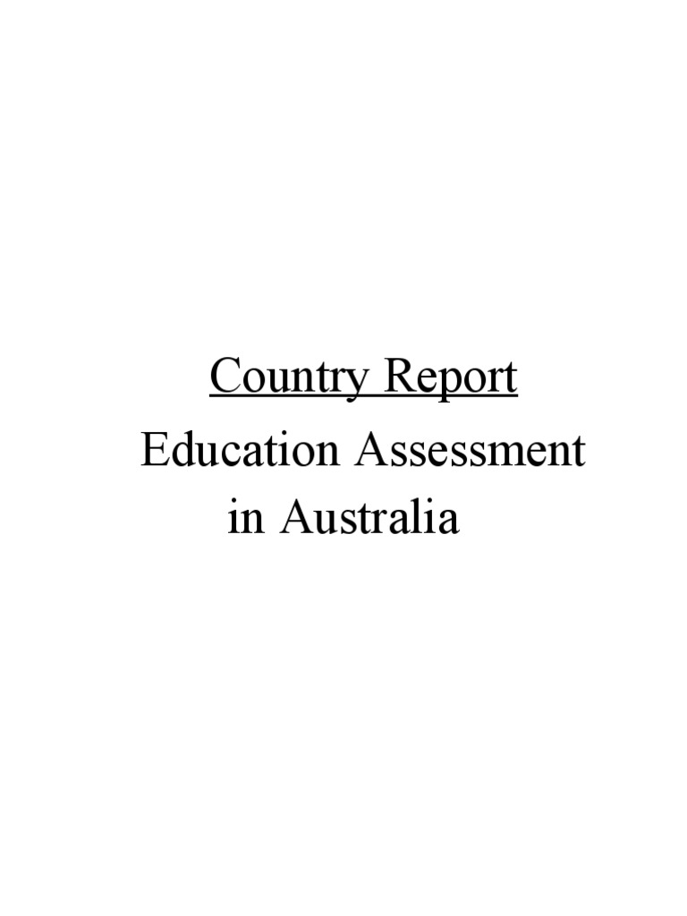 Country Report Education Assessment in Australia | PDF | Australia ...