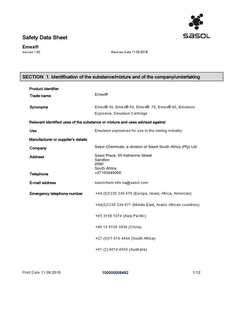 5af6bf5d-5390 ZA Emex 70 en-ZA | PDF | Physical Sciences | Chemical ...