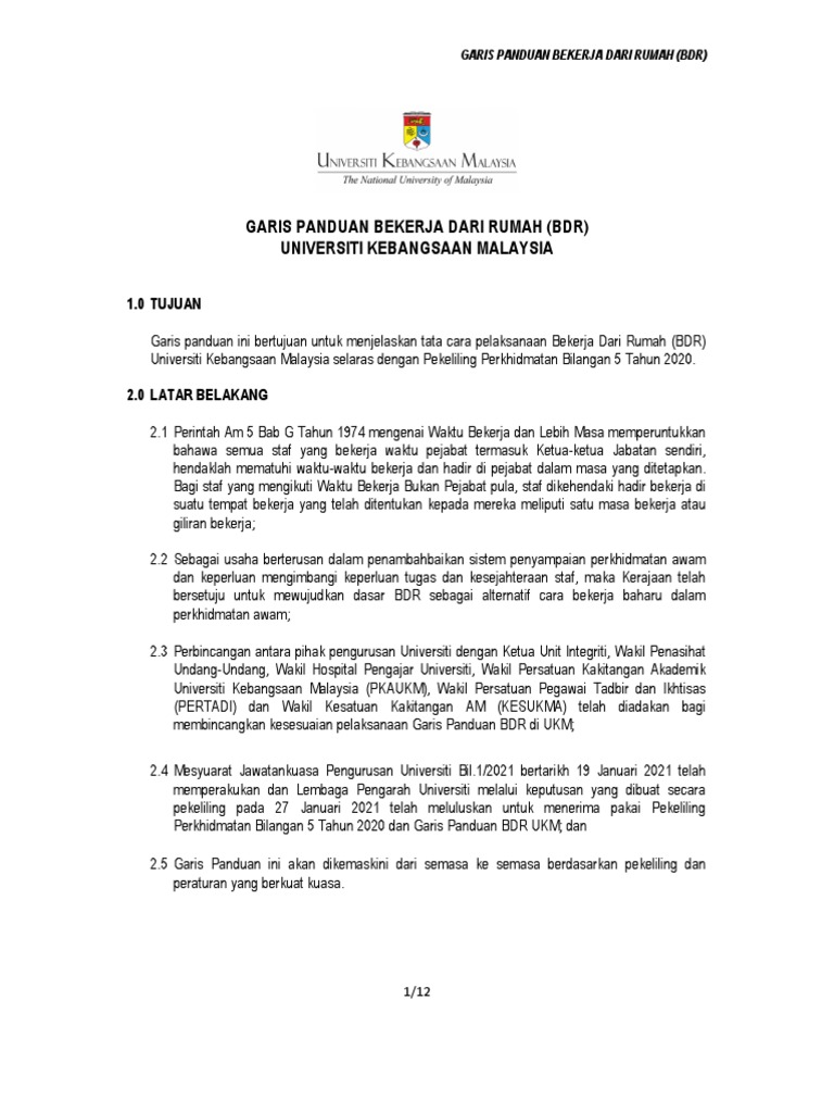 Garis Panduan BDR UKM | PDF