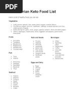 Trainer Josh Food List Cheat Sheet | PDF | Vegetables | Fruit