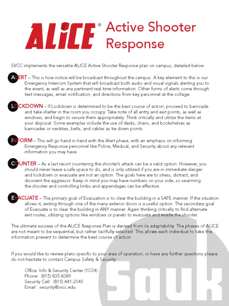 Alice Active Shooter | PDF | Emergency Evacuation | Safety