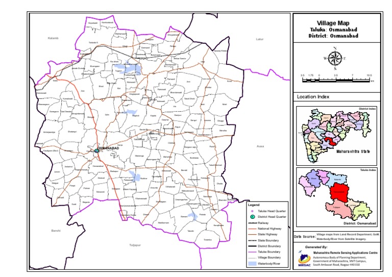 Osmanabad District and Taluka Maps | PDF | Remote Sensing