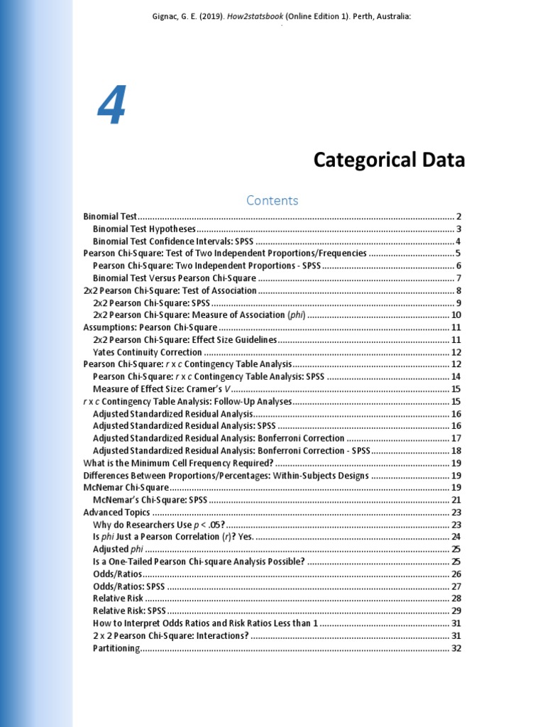 How to analyze categorical data with statistical tests | PDF | Chi ...