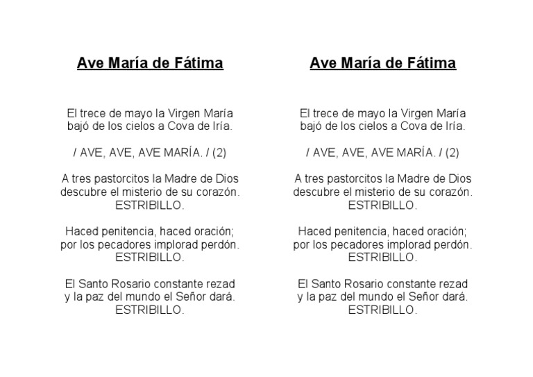 Ave María de Fátima | PDF