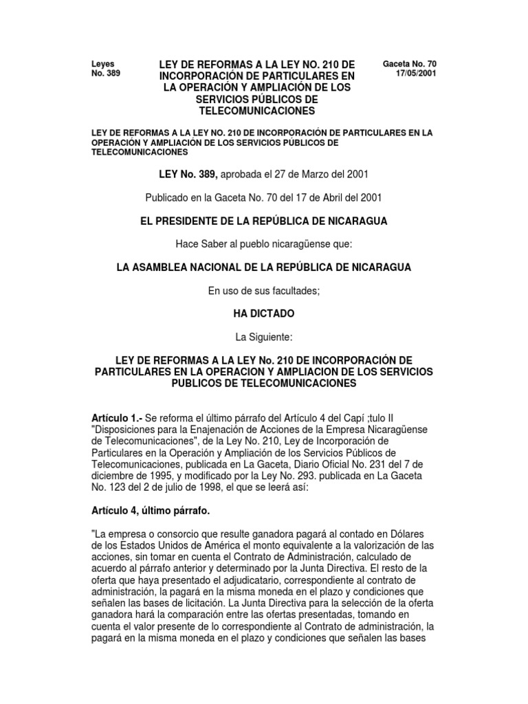 Telcor 2 | PDF | Nicaragua