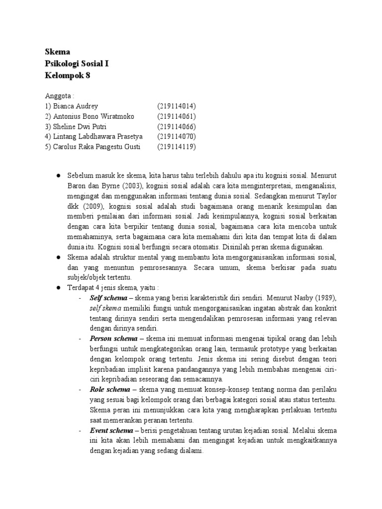 Skema - Psiko Sos. K8 | PDF