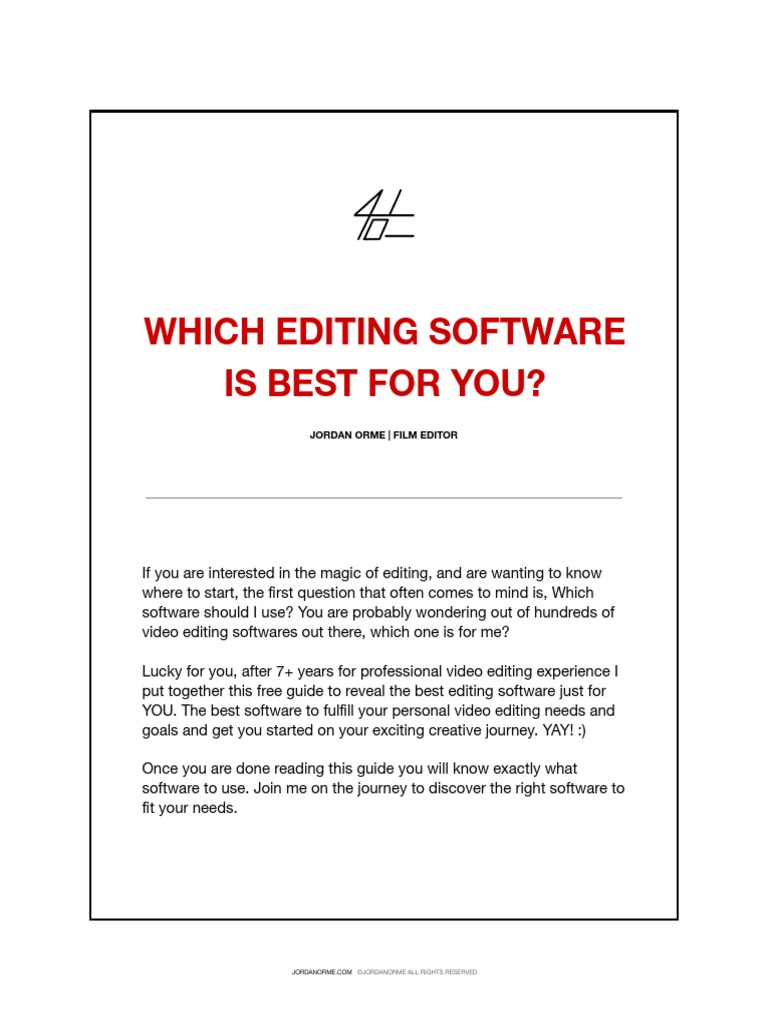 Which Editing Software Is Best For You?: Jordan Orme - Film Editor ...