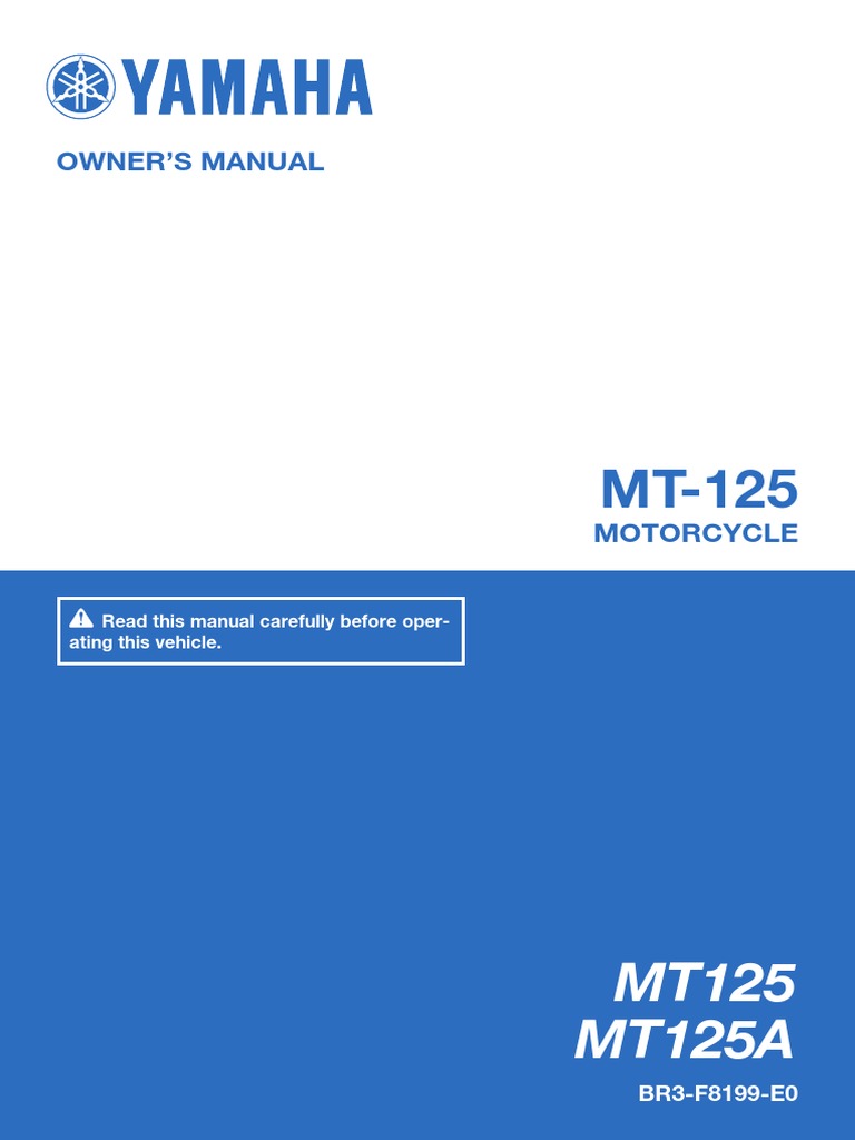 MT125 MT125A: Owner'S Manual | PDF | Anti Lock Braking System | Motorcycle