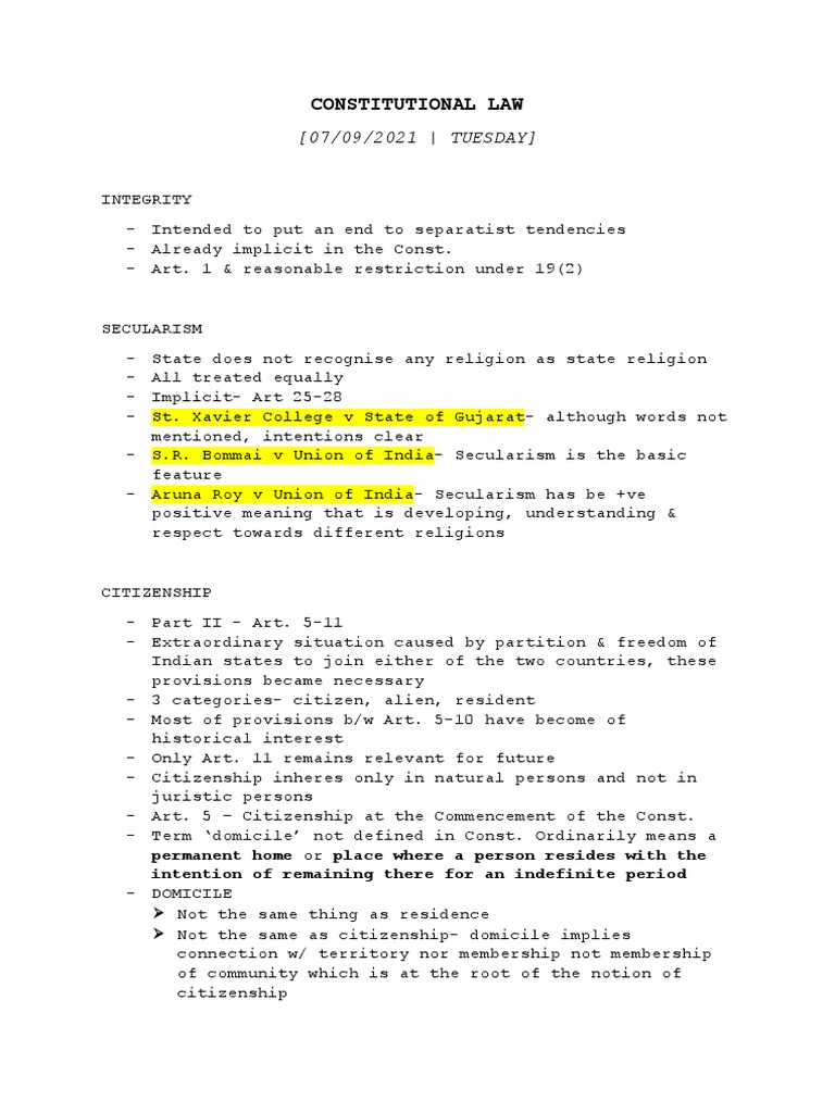 Components of Constitution | PDF