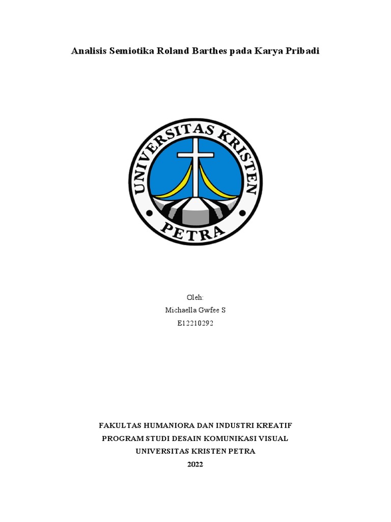 E12210292 - Michaella Gwfee S - Tugas Kelas Semiotika Roland Barthes | PDF