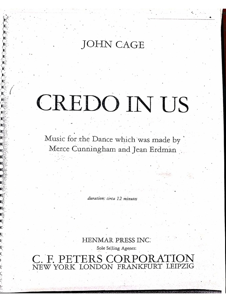 John Cage - Credo in Us | PDF