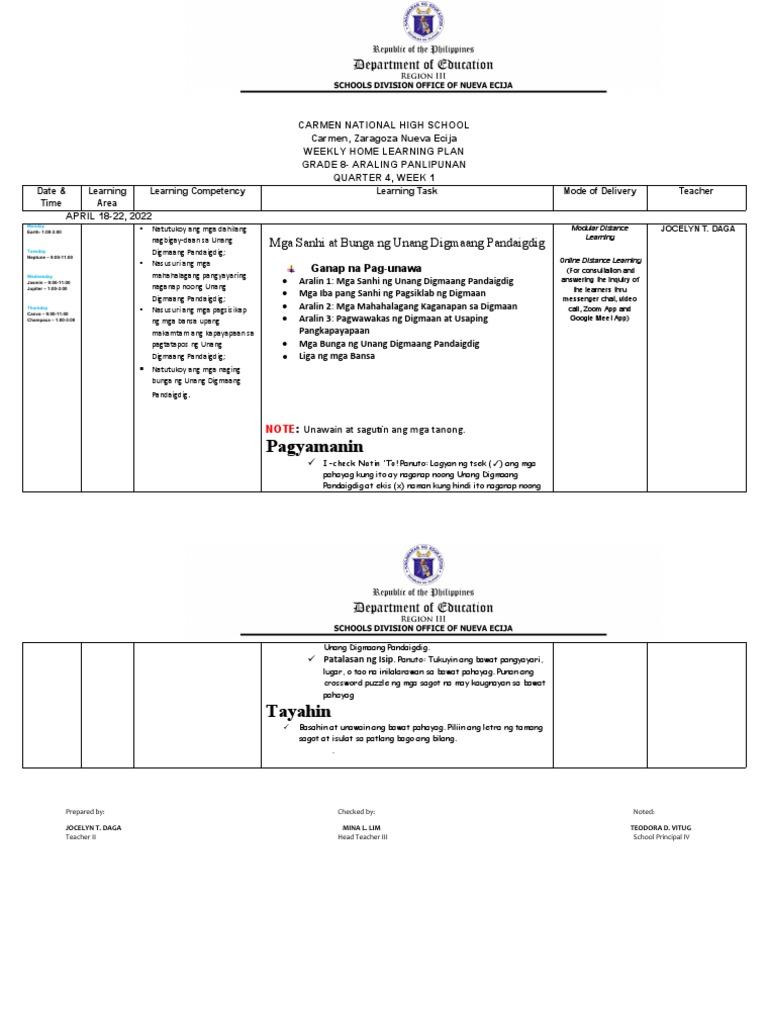 WHLP AP 8 Q 4 Week 1 | PDF