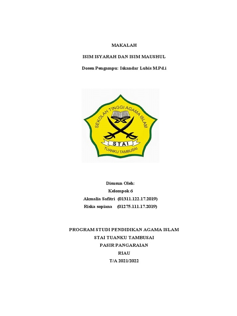 Isim Isyarah dan Maushul dalam Bahasa Arab | PDF