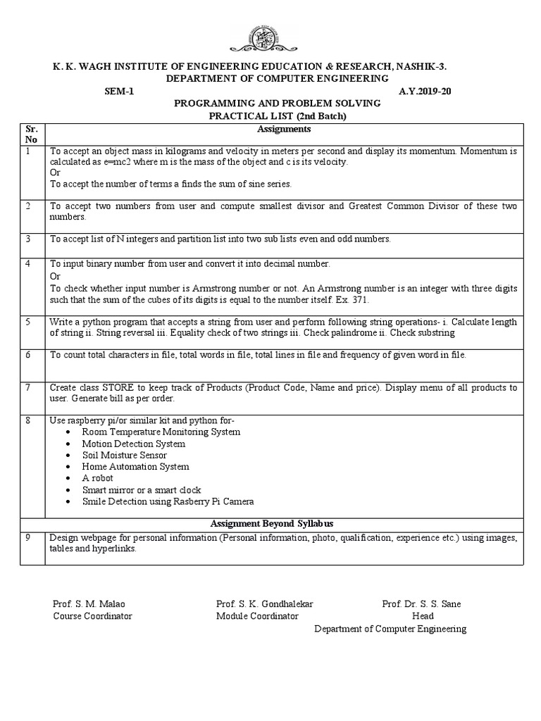 K. K. Wagh Institute of Engineering Education & Research, Nashik-3 ...